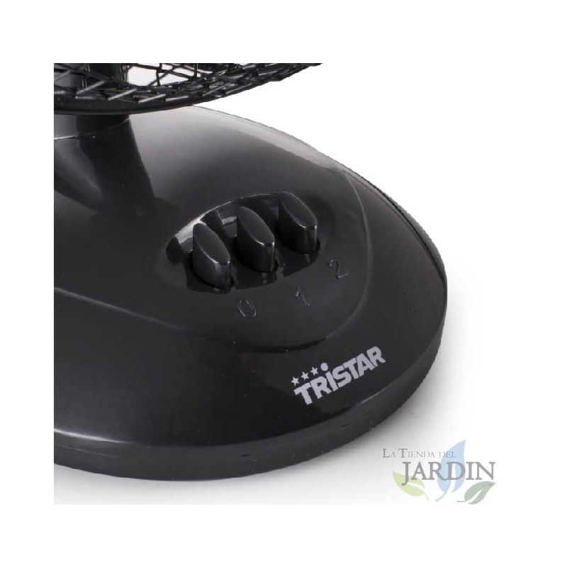 Tristar oscillating table fan, 23 centimeters, Black.