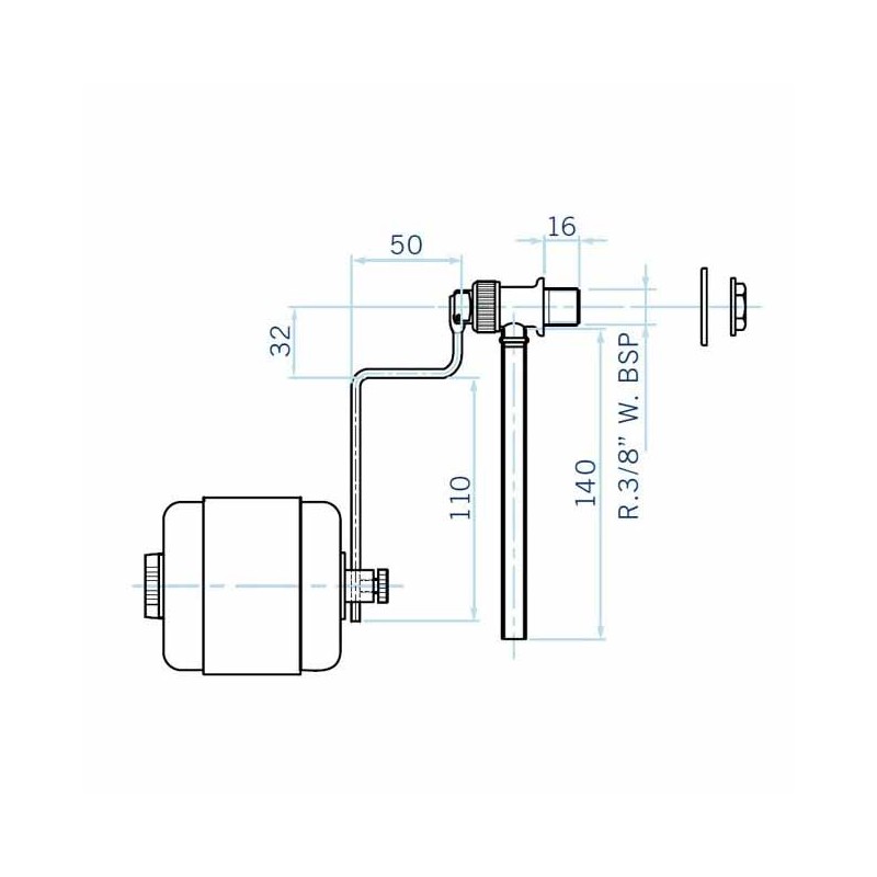 Level regulating valve for skimmers in stainless steel