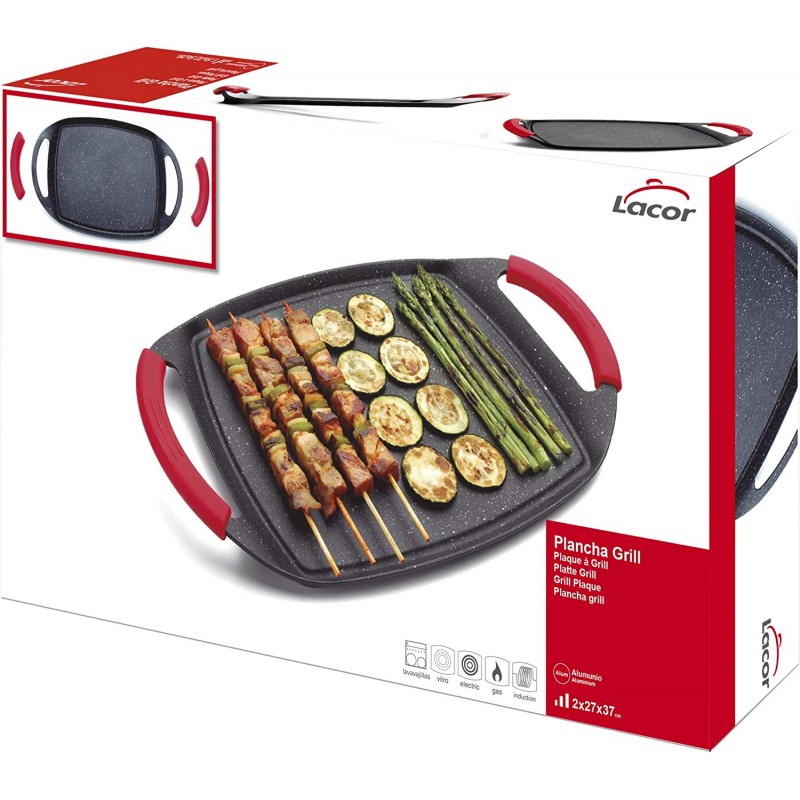 LACOR Grill Plate, Eco Stone Grill [27 x 37 x 2 cm]