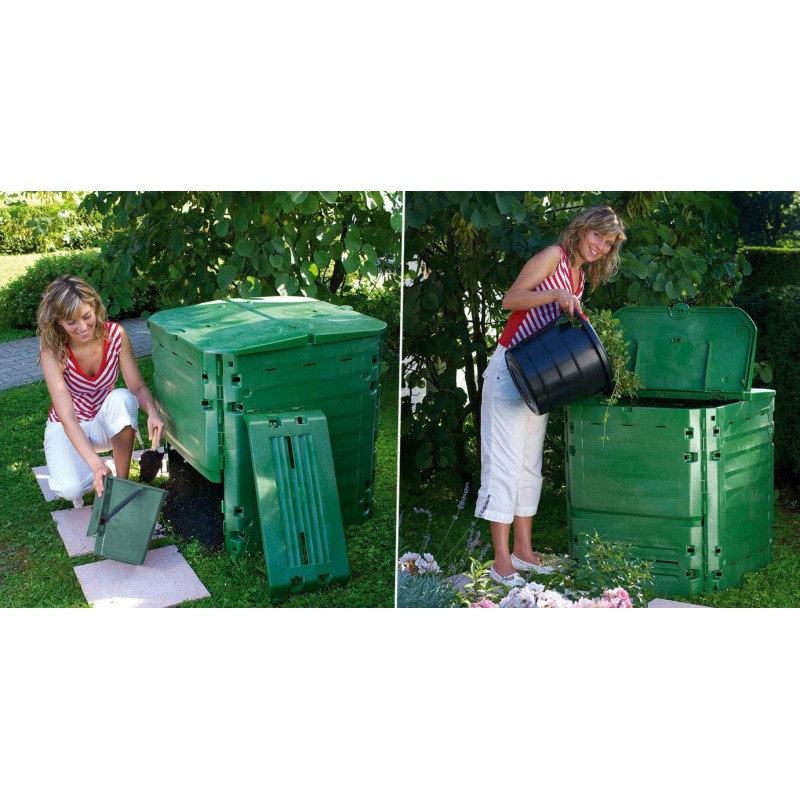 Thermal polyethylene garden composter 400 liters 74x74x84 cm