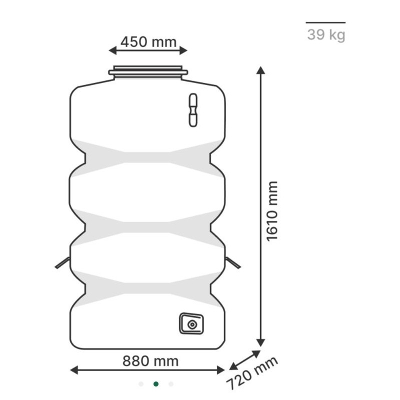 Rainwater tank 750 L Graf, Rainwater recovery 500 liters, 72x88x161 cm ...