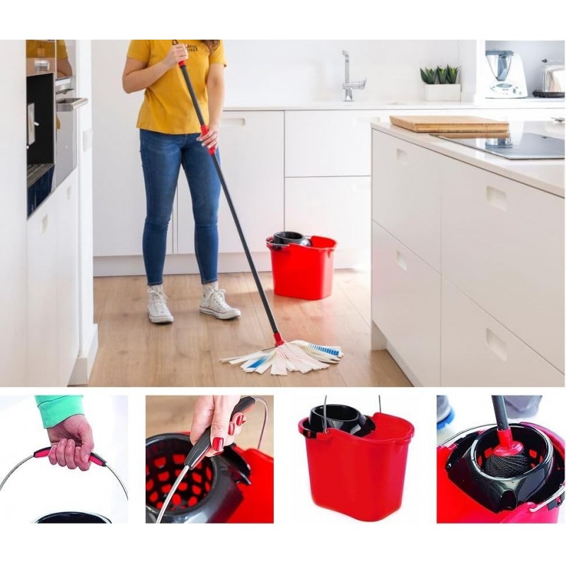 Professional Heavy Duty Oval Mop Bucket 16 Liters with Wringer and ...
