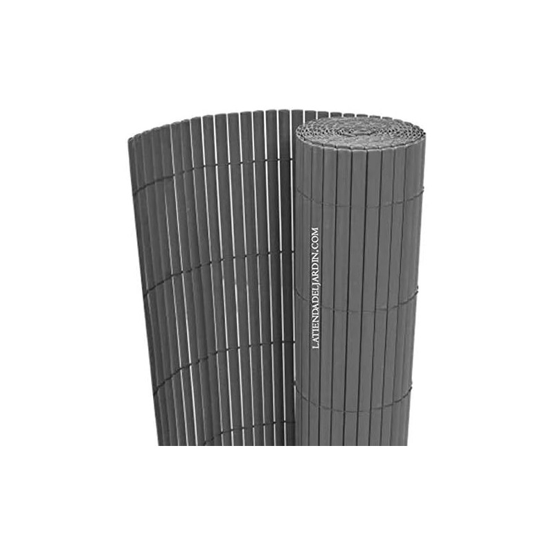 Anthracite gray double-sided PVC fence for terraces and gardens
