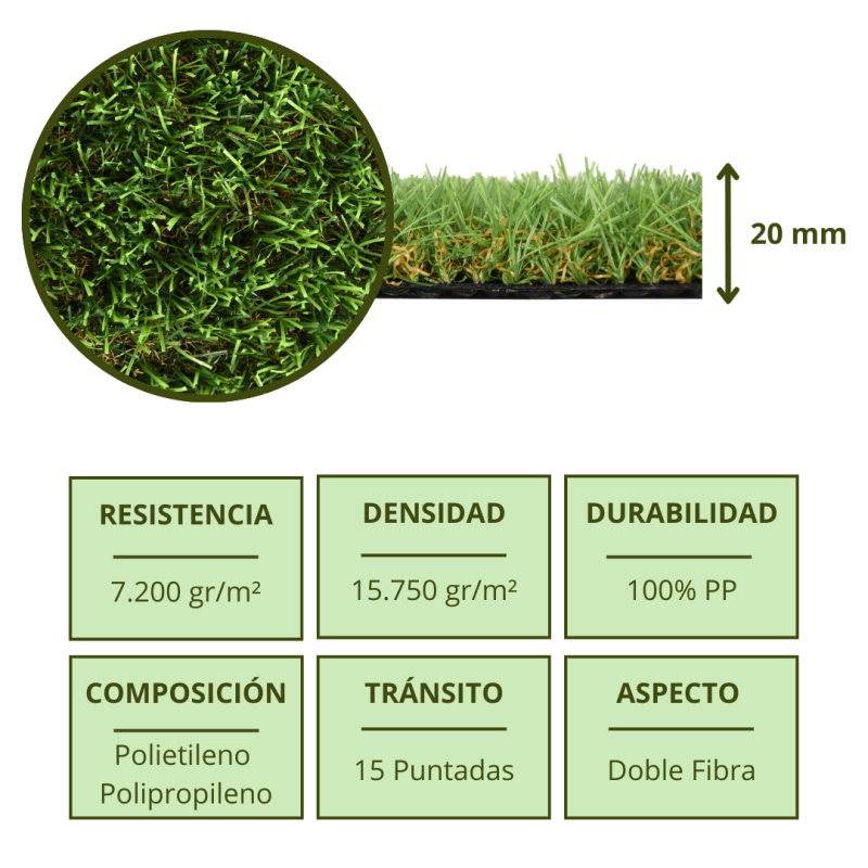 Gazon artificiel Automne 20 mm | Rouleau de 2 x 10 m | Tapis de gazon ...