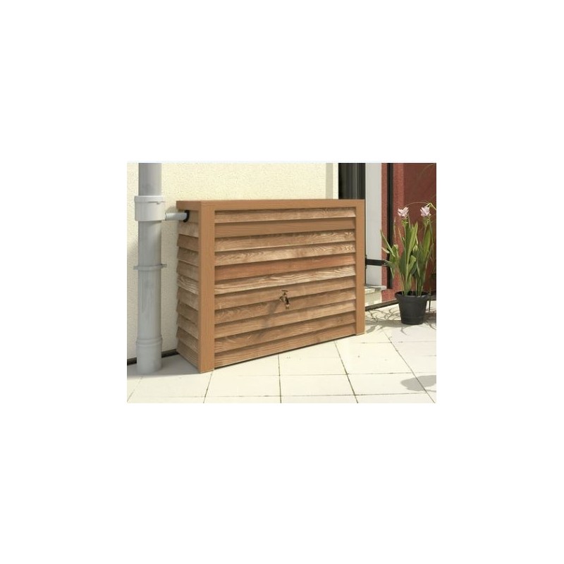 Light wall polyethylene tank 350 liters rustic wood effect