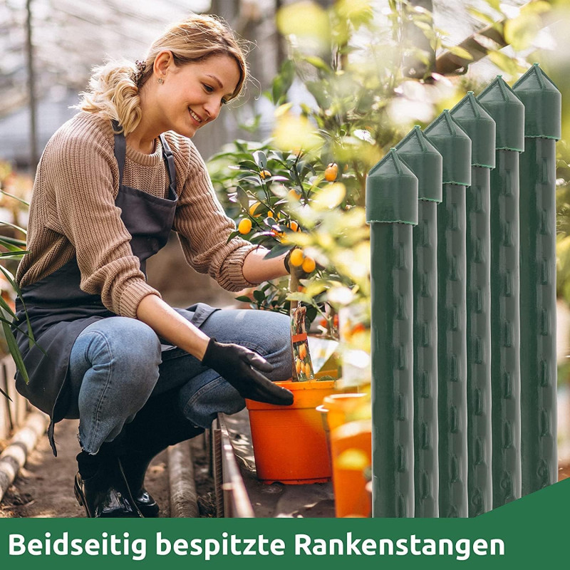 Paket 10 jeklenih tutorjev s plastično prevleko 60 cm Ø8 mm ...