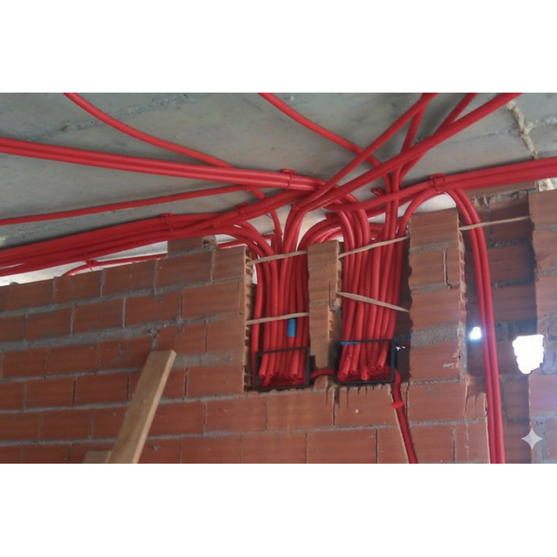 Red Corrugated Pipe 16mm, coil 50 meters