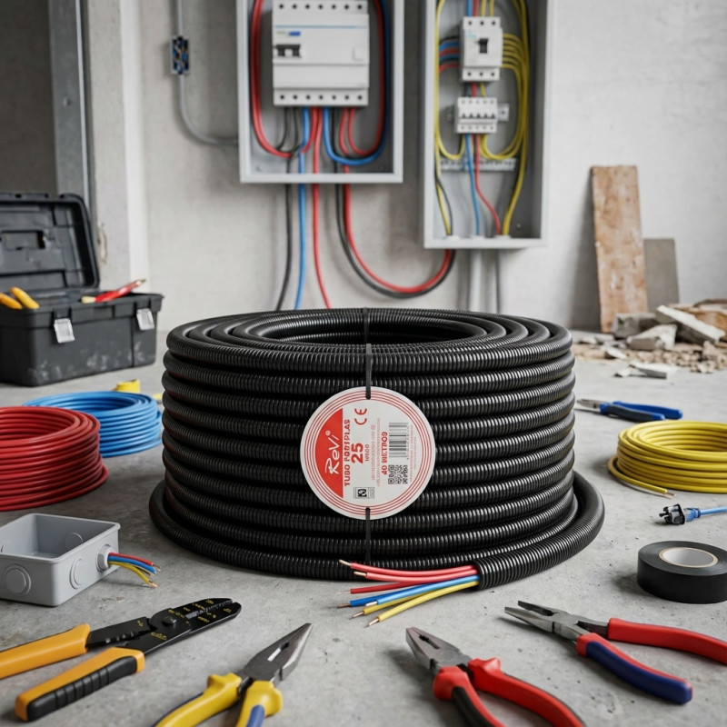 Tube annelé 25mm 75 mètres | Tuyau annelé | Certificat AENOR