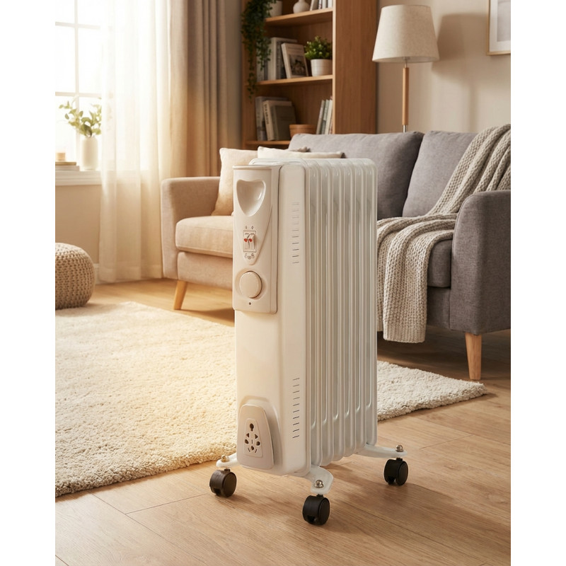 Thulos 1500W Oil Radiator, 7 Heating Elements