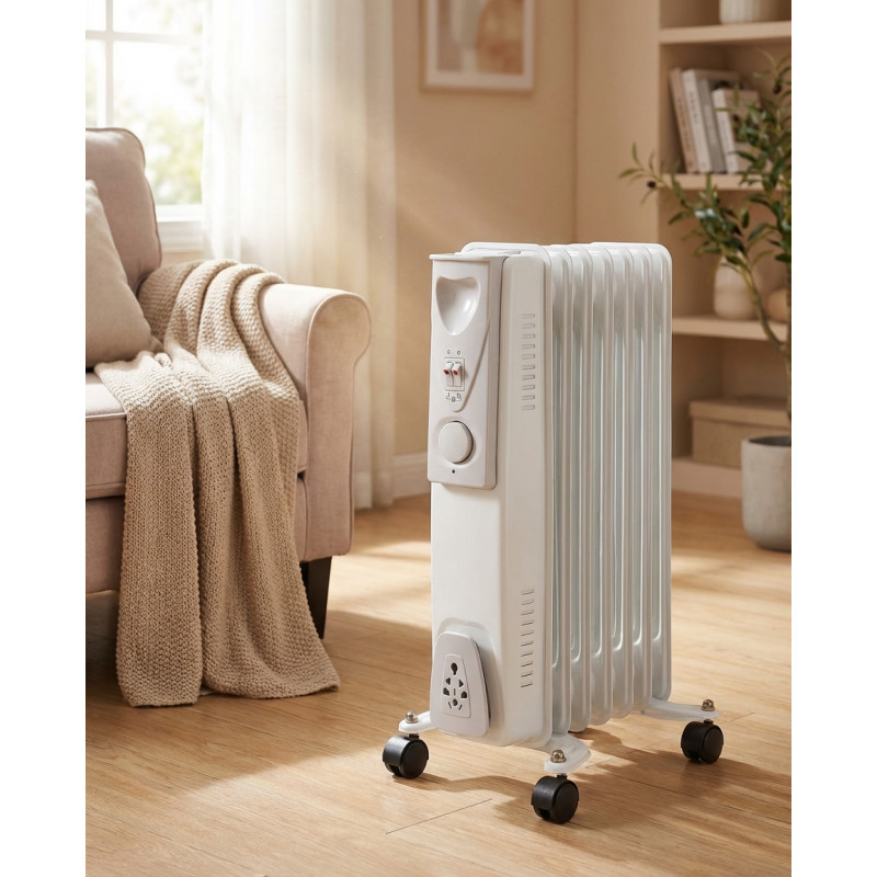 Thulos 1500W Oil Radiator, 7 Heating Elements