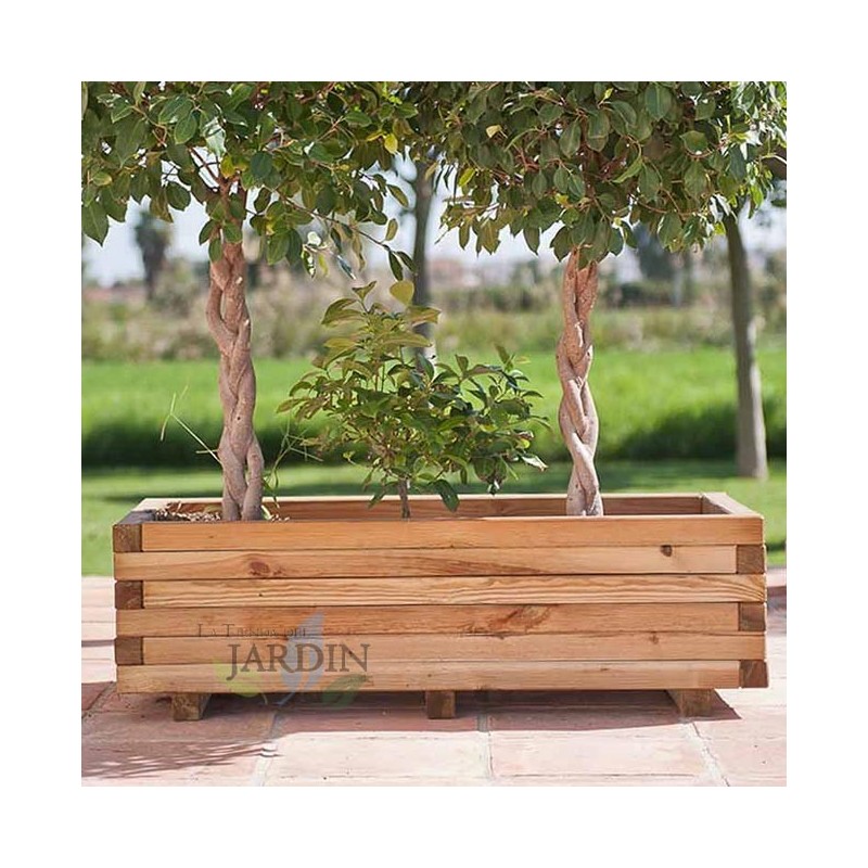 Macetero de madera 50x100 cm, alto 34 cm