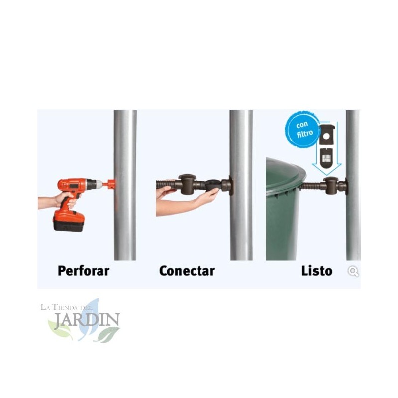 Round downpipe filter for pipes from 75 to 110mm, 1" outlet