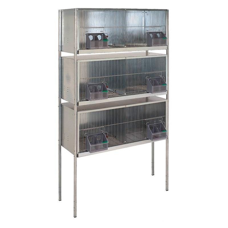 Metal cage for pigeons with 6 departments with legs